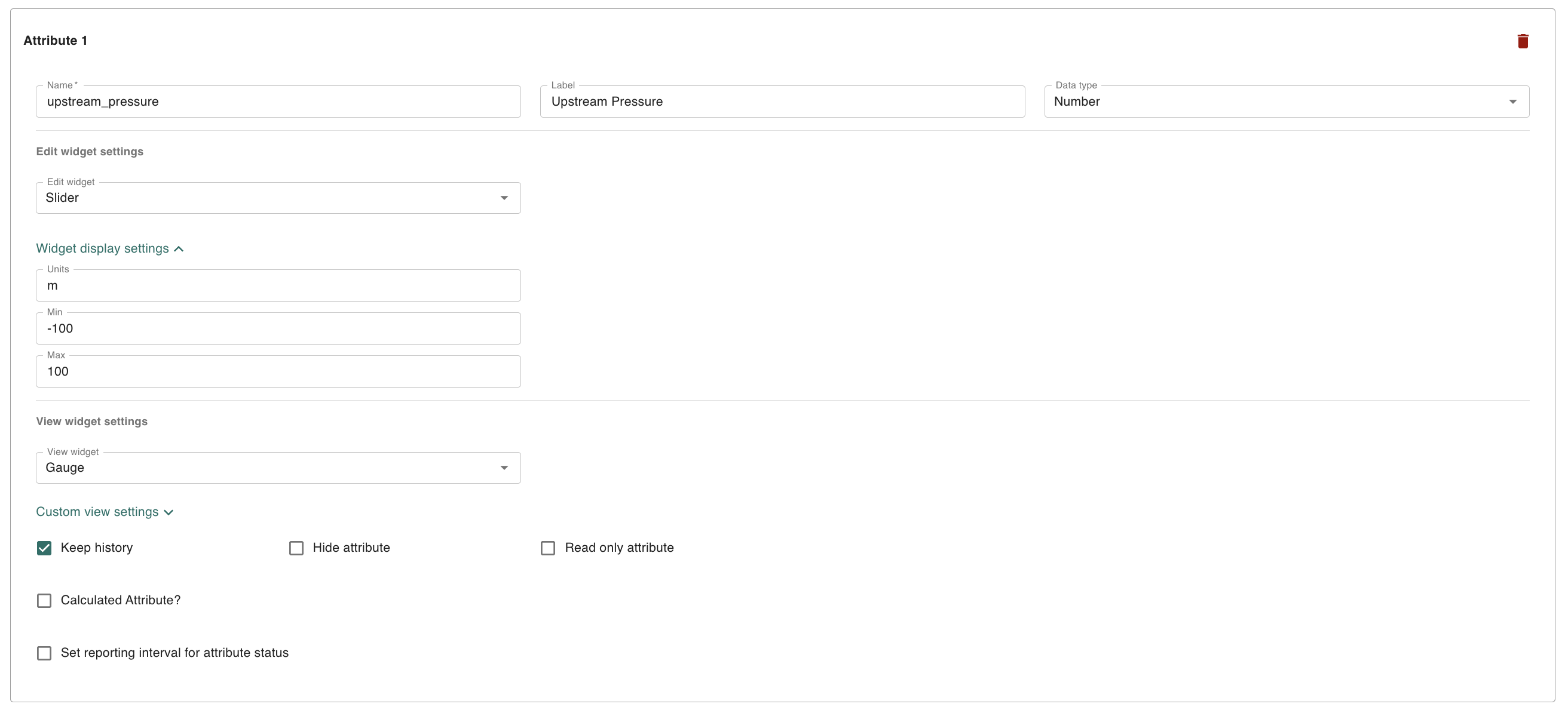 Attribute Statistic Settings